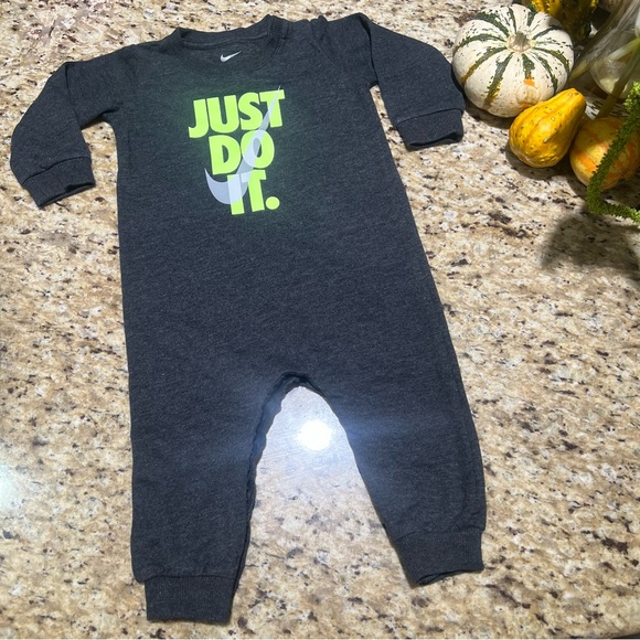 Nike | One Pieces | Nike Just Do It One Piece Long Sleeve Charcoal Lime ...